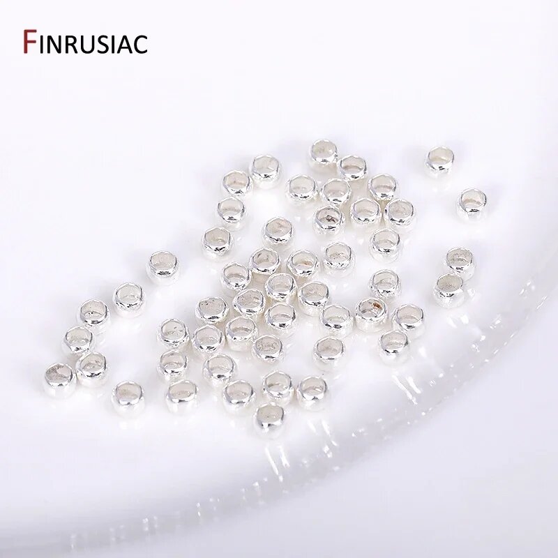 Обжимные бусины FINRUSIAC 2 мм, серебро