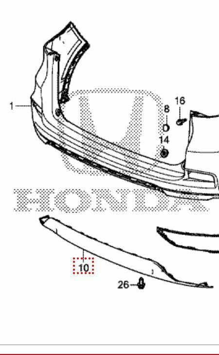Нижняя отделка заднего бампера для Honda CR-V IV 2015-2018; Артикул Honda: 71510T1EE00 (Оригинал)