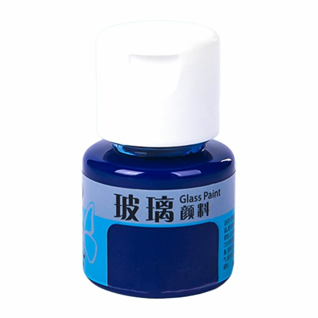 1 флакон пигмента для рисования по стеклу объемом 20 мл-небесно-голубой