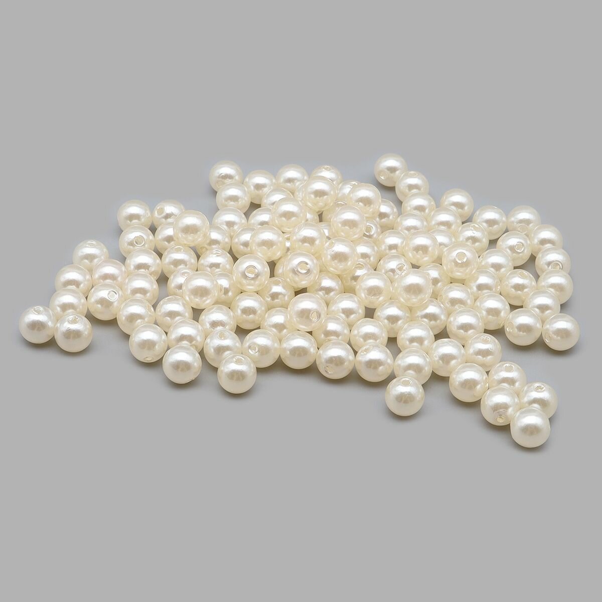 Бусины пластиковые, 'жемчуг', цветные, круглые, 8мм, 25гр, Astra&Craft (004 NL топленое молоко)