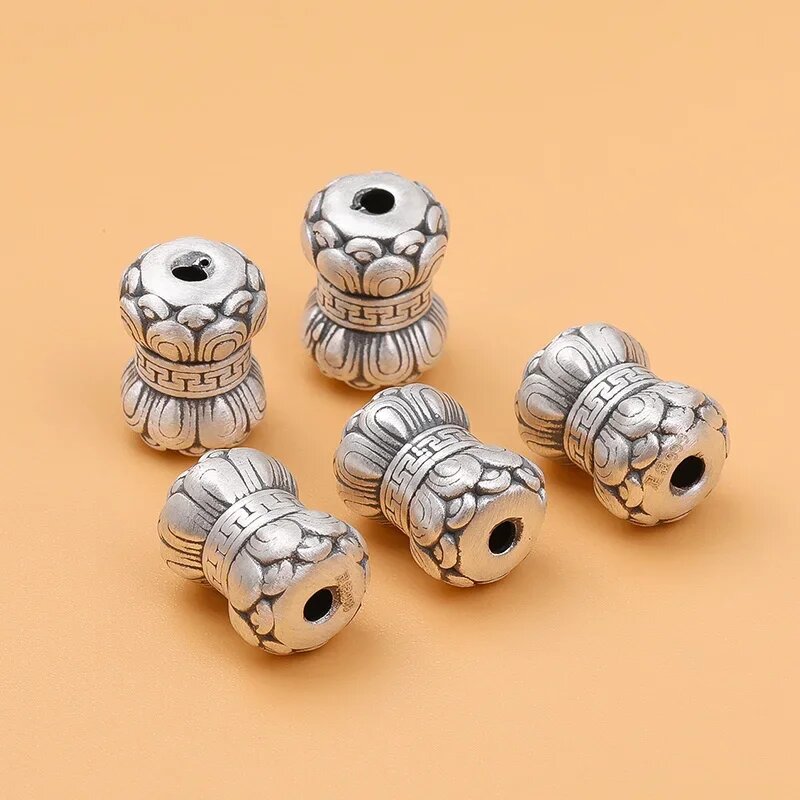 Бусины из серебра 999 пробы в виде лотоса