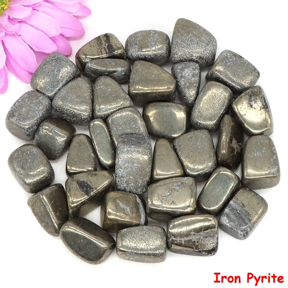 Пирит Iron Pyrite, серый тумблед стоун 1PC