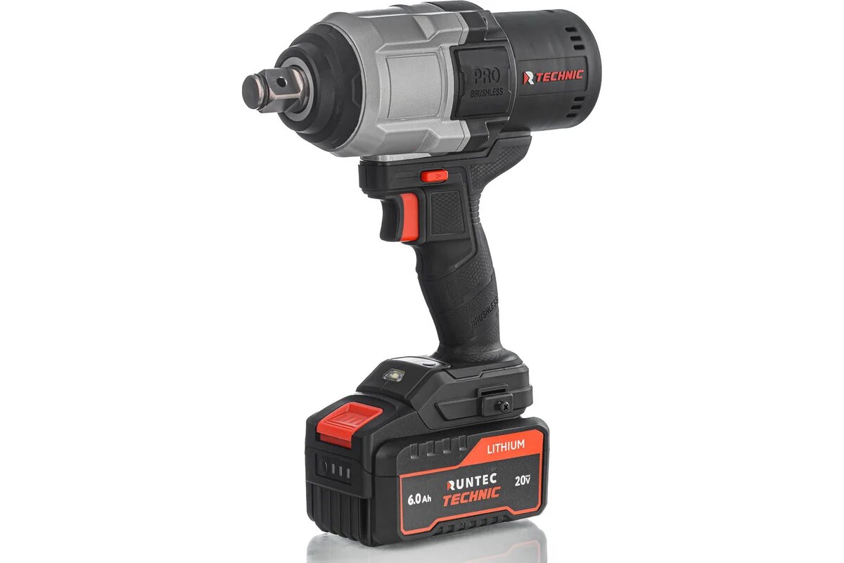 Гайковерт ударный аккумуляторный RUNTEC TECHNIC 3/4, 20В, 2x6Ач, 1400Нм RT-IW1400T