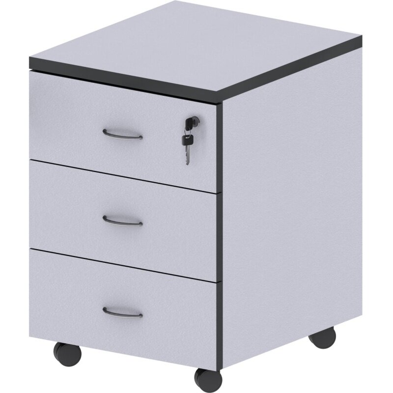 Тумба выкатная КНР модель Агат АСС-20, серый, 3 ящика