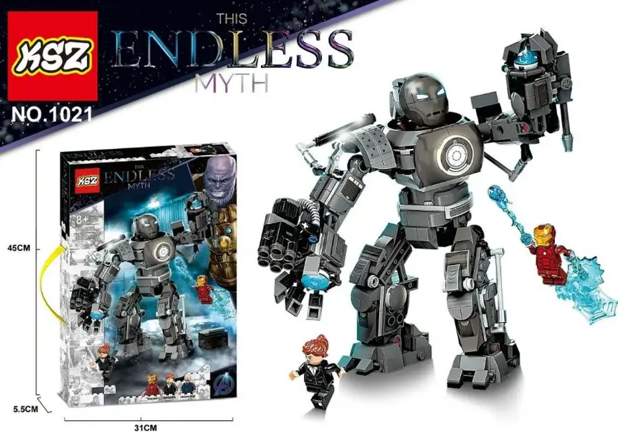 Конструтор совмести с Lego совместим с Lego Super Heroes "Человек паук и Робот", 527 деталей, от 6 лет