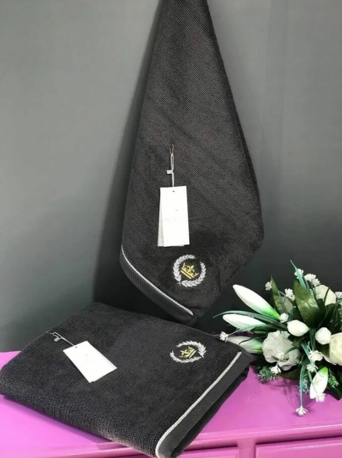 Полотенце махровое Maison d'or Pierre loti 50*100 антрацит