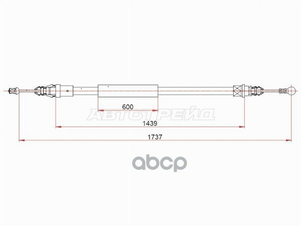 Трос ручного тормоза Nissan Interstar 01-10 / Opel Movano 98-10 (Справа=Слева) Sat арт. ST-52-0055