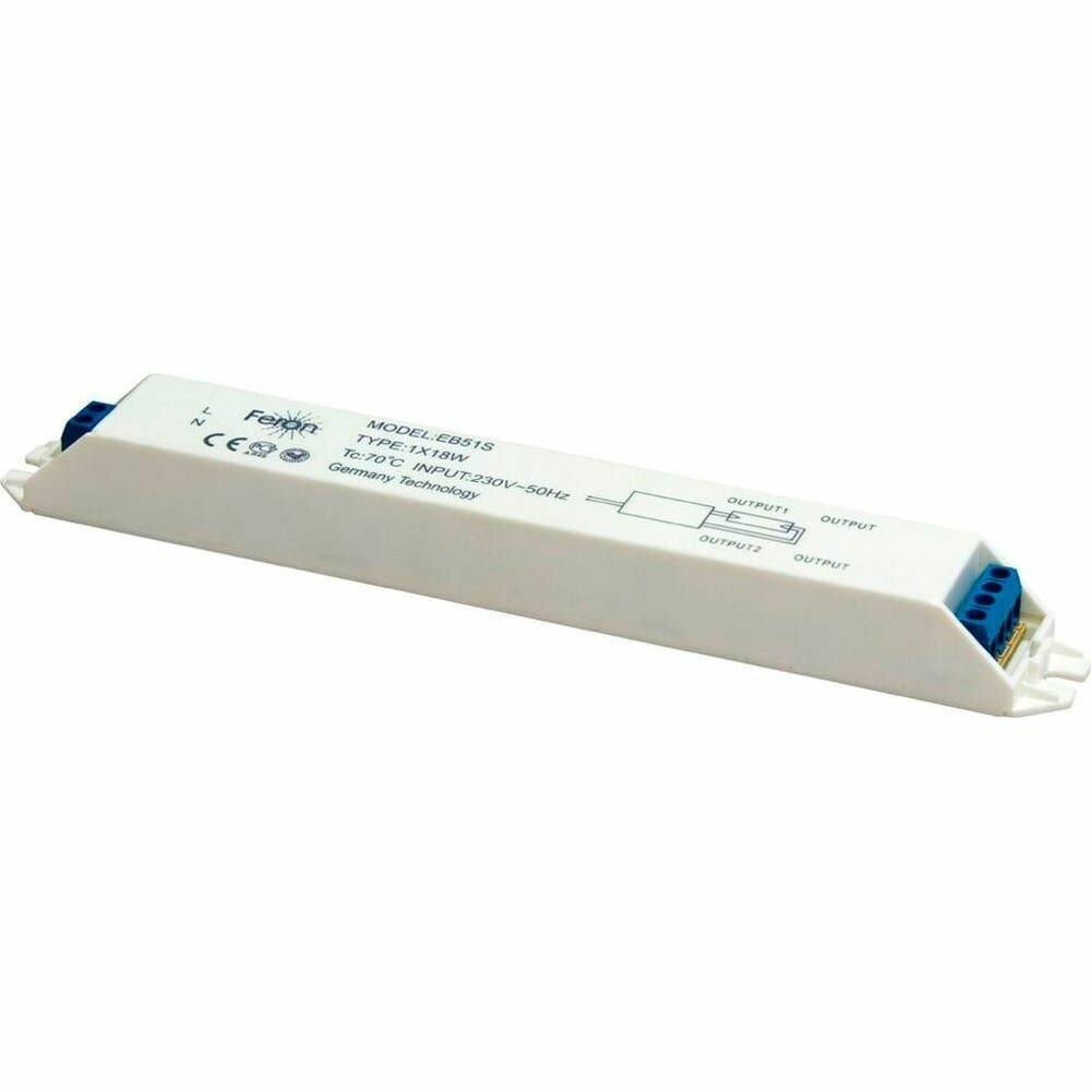 EB51S 1*18W T8/G13 230V электронный ПРА 195*28*19мм