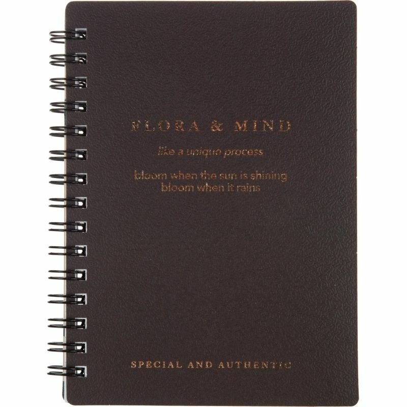 Блокнот BeSmart "Flora", черная, 102х142 мм, 80 листов, клетка, спираль (N4253)