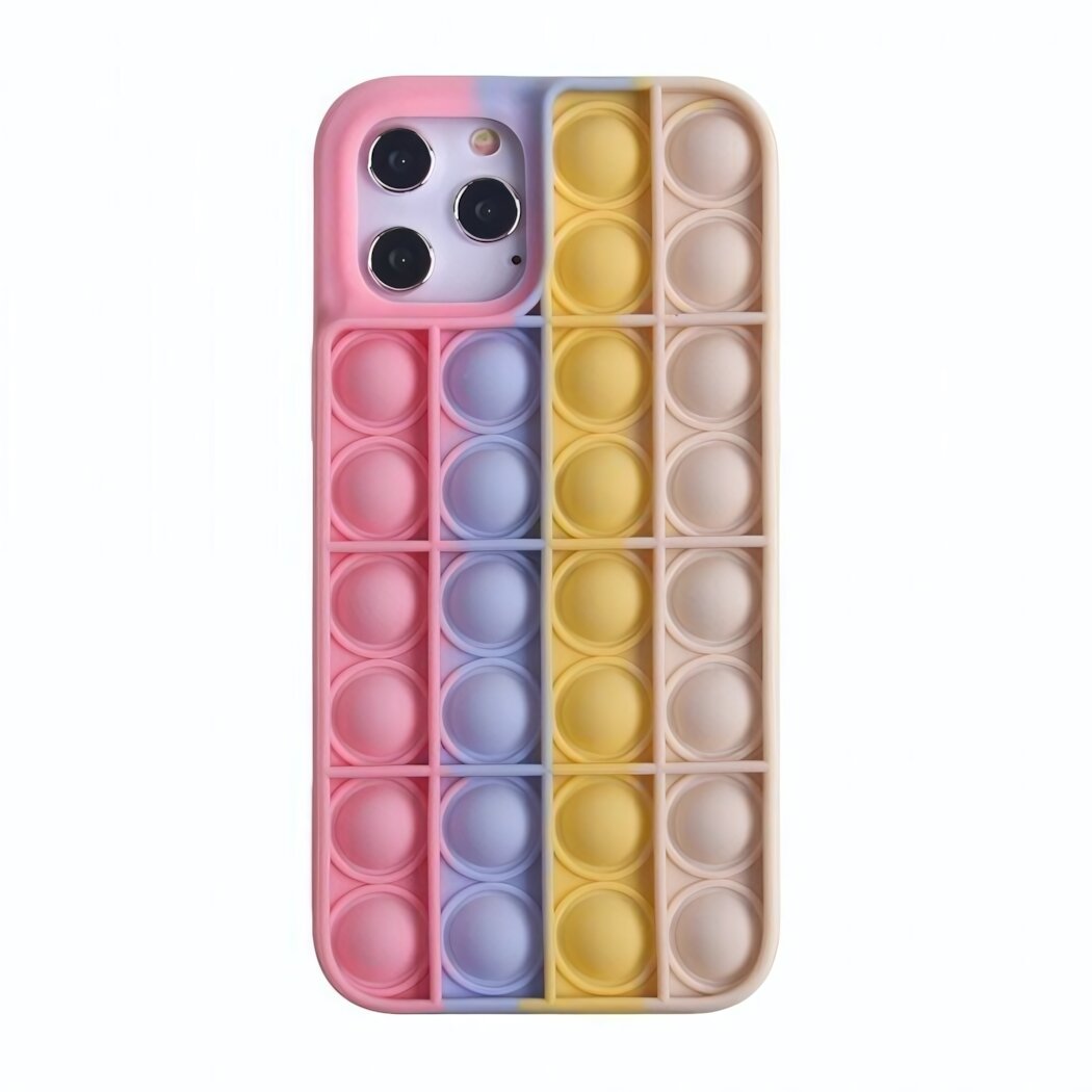 Чехол-антистресс Pop it для iPhone 12 Pro Max, силиконовый, многоцветный