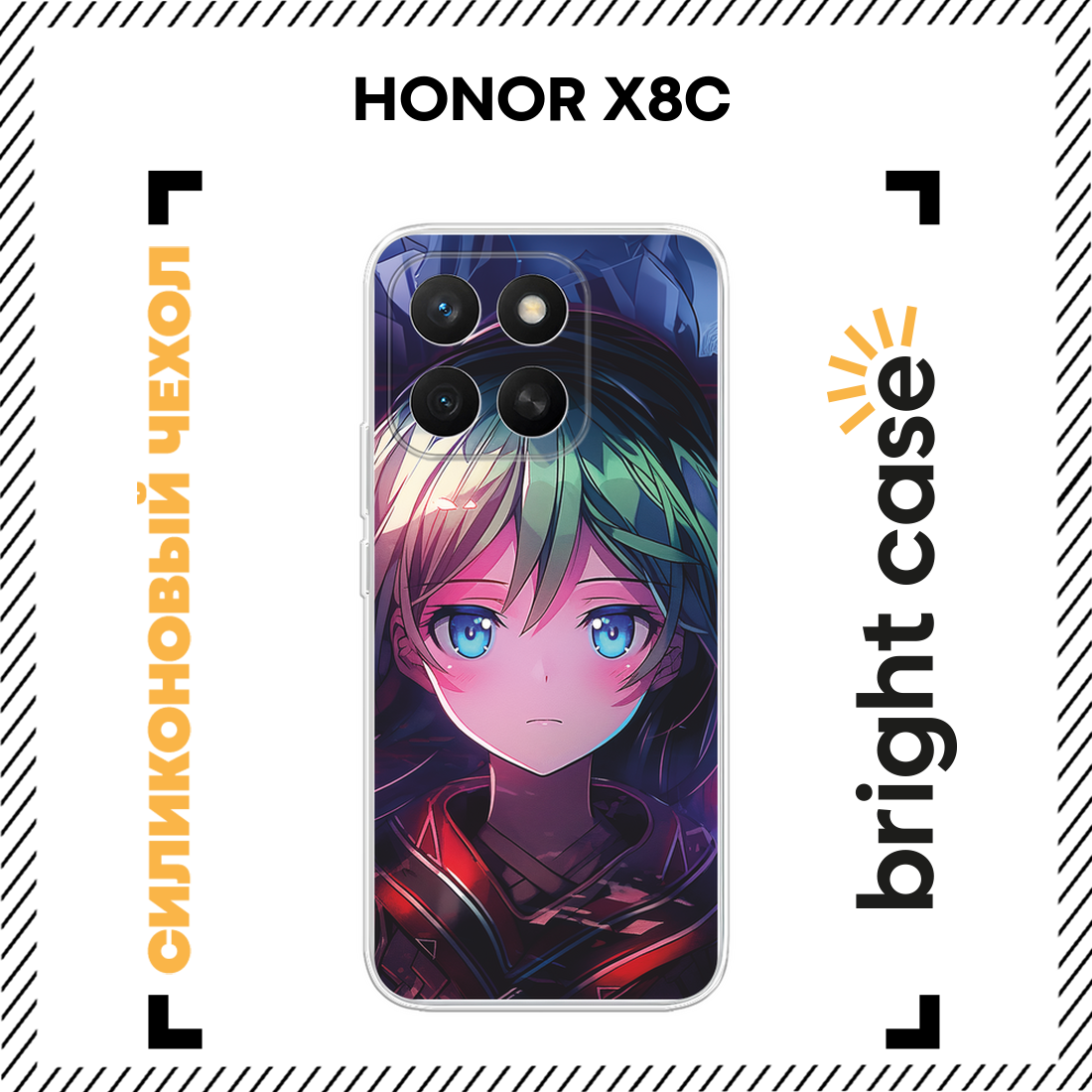 Силиконовый чехол на Honor X8c / Хонор X8c с принтом Девушка аниме