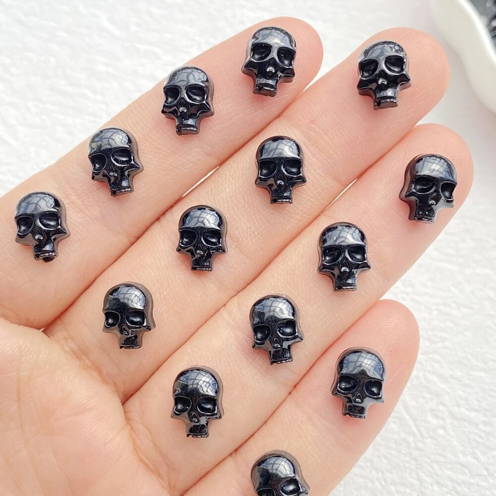 Мини-черные черепа из полимера TSXJY (50 шт.)