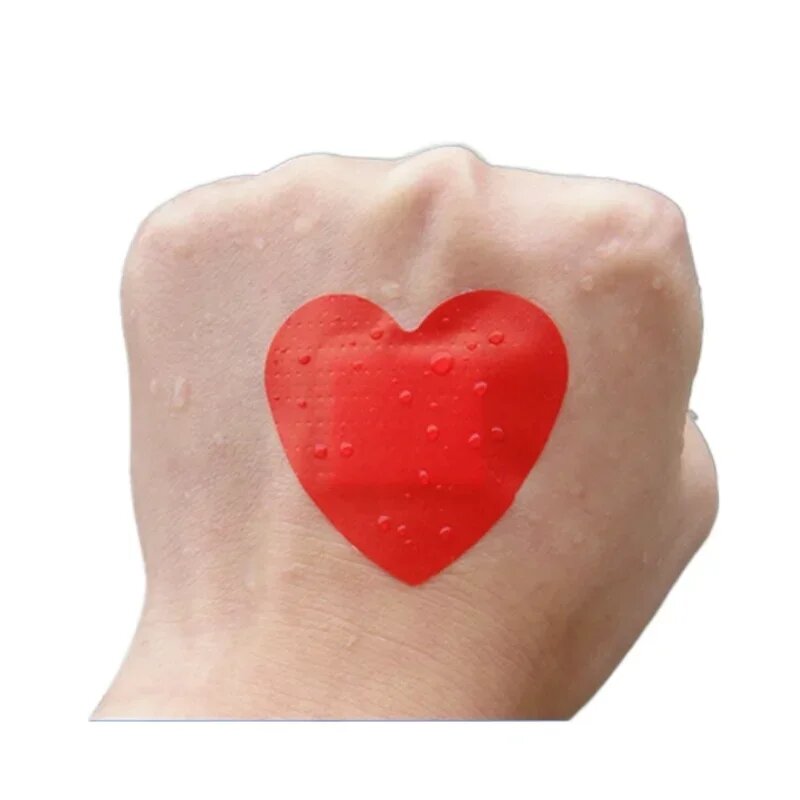 20 шт, пластырь с красным сердцем для девочек, наклейки с изображением звездных фанатов, наклейки с сердечками для лица, пластырь для красной раны, дышащие клейкие повязки