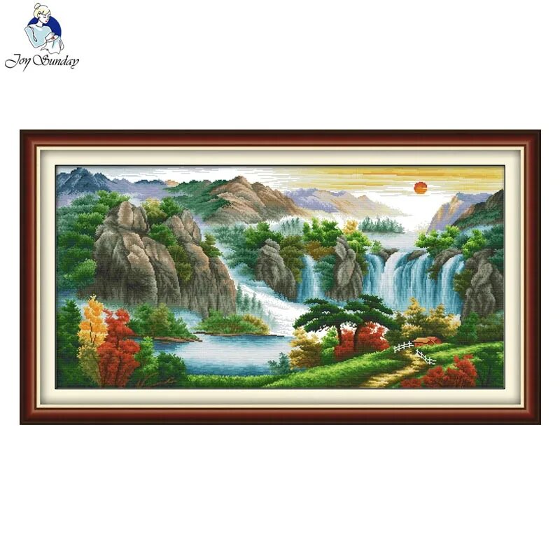 Набор для вышивки крестиком Aida 16/14/11CT, художественное ремесло с рисунком высоких гор, отсчитанный холст, набор для шитья в китайском стиле
