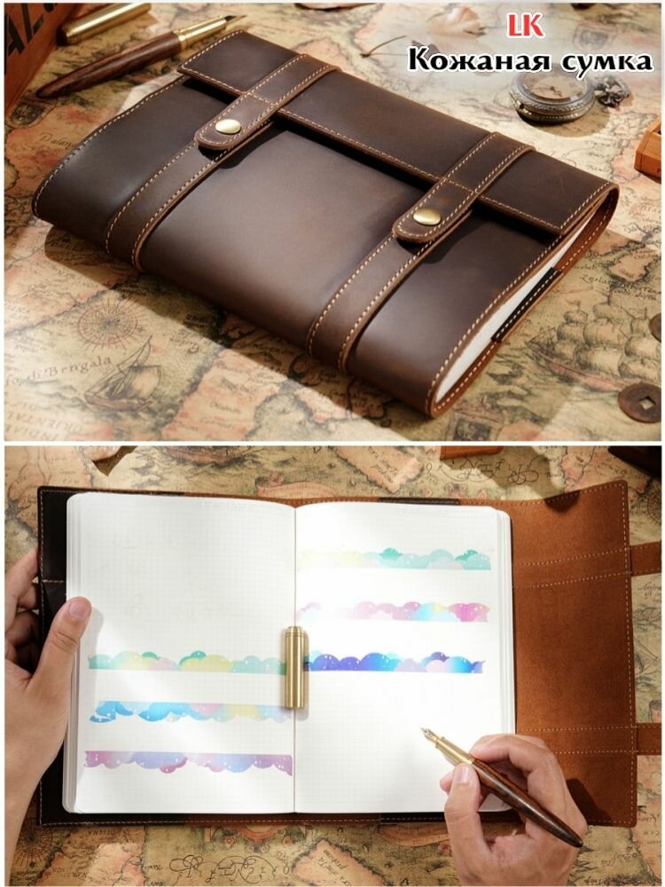 Обложка из натуральной кожи для блокнота, ежедневника, книги А5