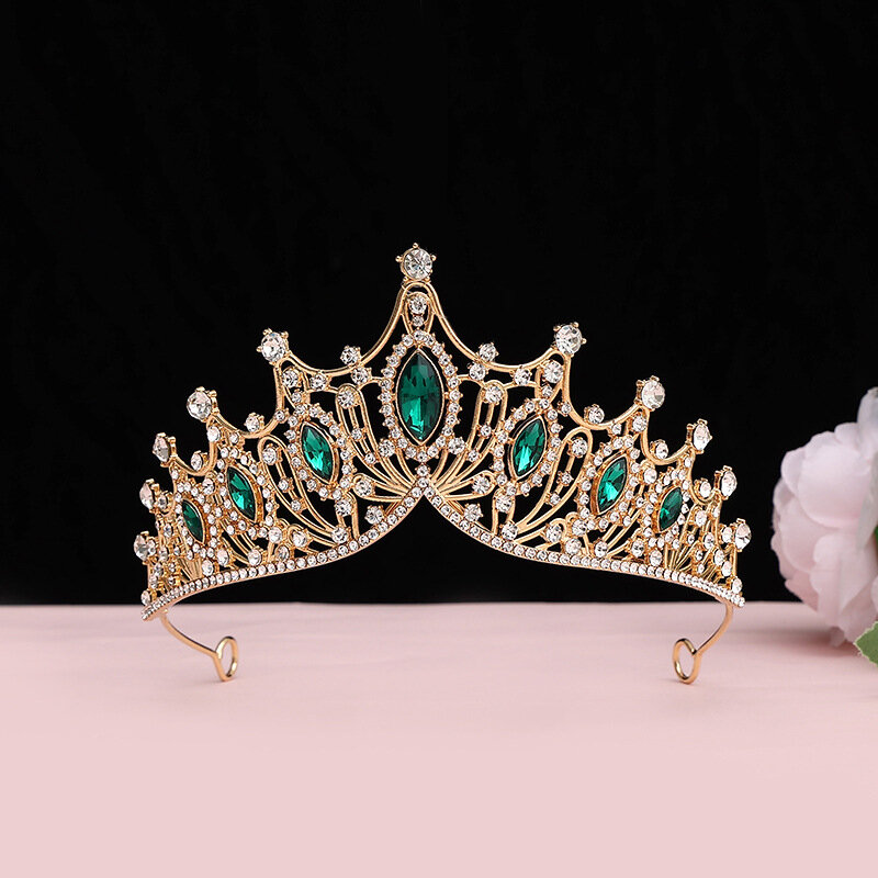 Корона KC Gold, детская, черно-белая, хрустальная, ретро, для невесты, принцессы, повязка на голову