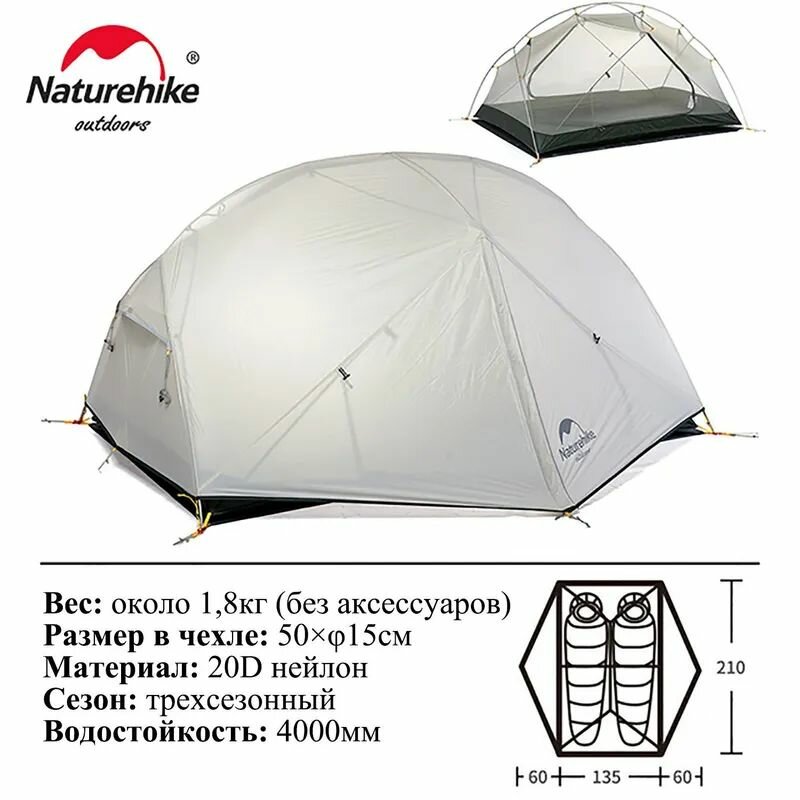 Палатка 2-местная Naturehike Mongar