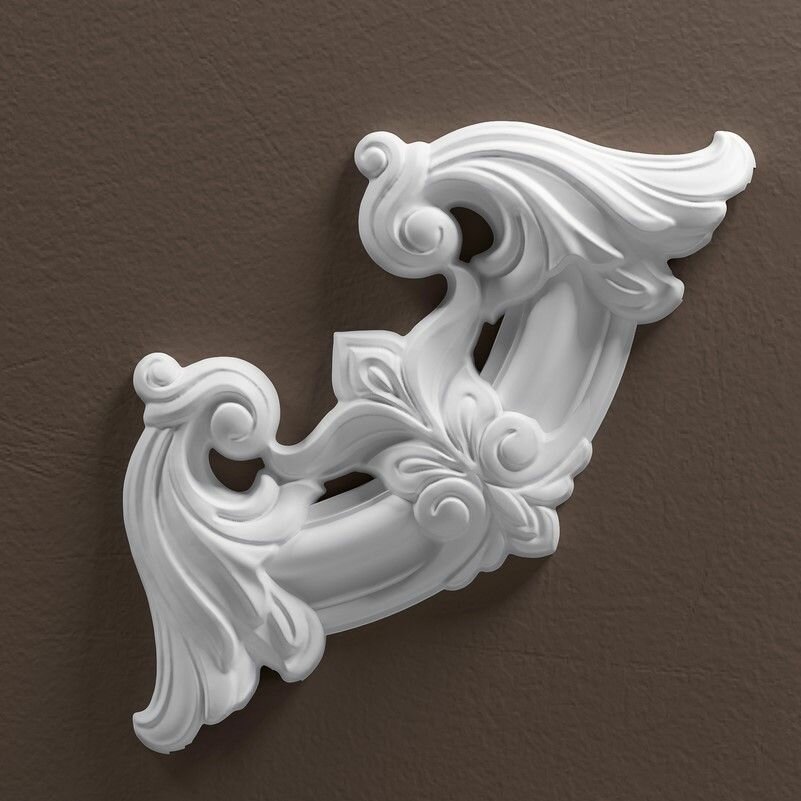 Декоративный угол к молдингу Де-Багет М1У3, белый.