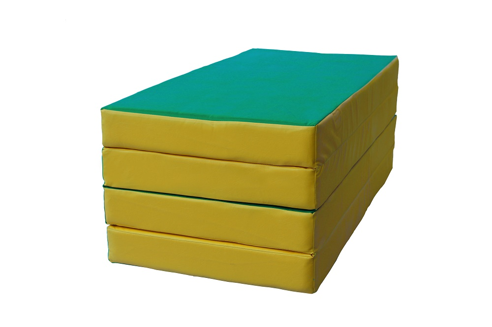 Мат гимнастический КМС Мат № 5 (100 х 200 х 10) складной 3 сложения " зелёно/жёлтый