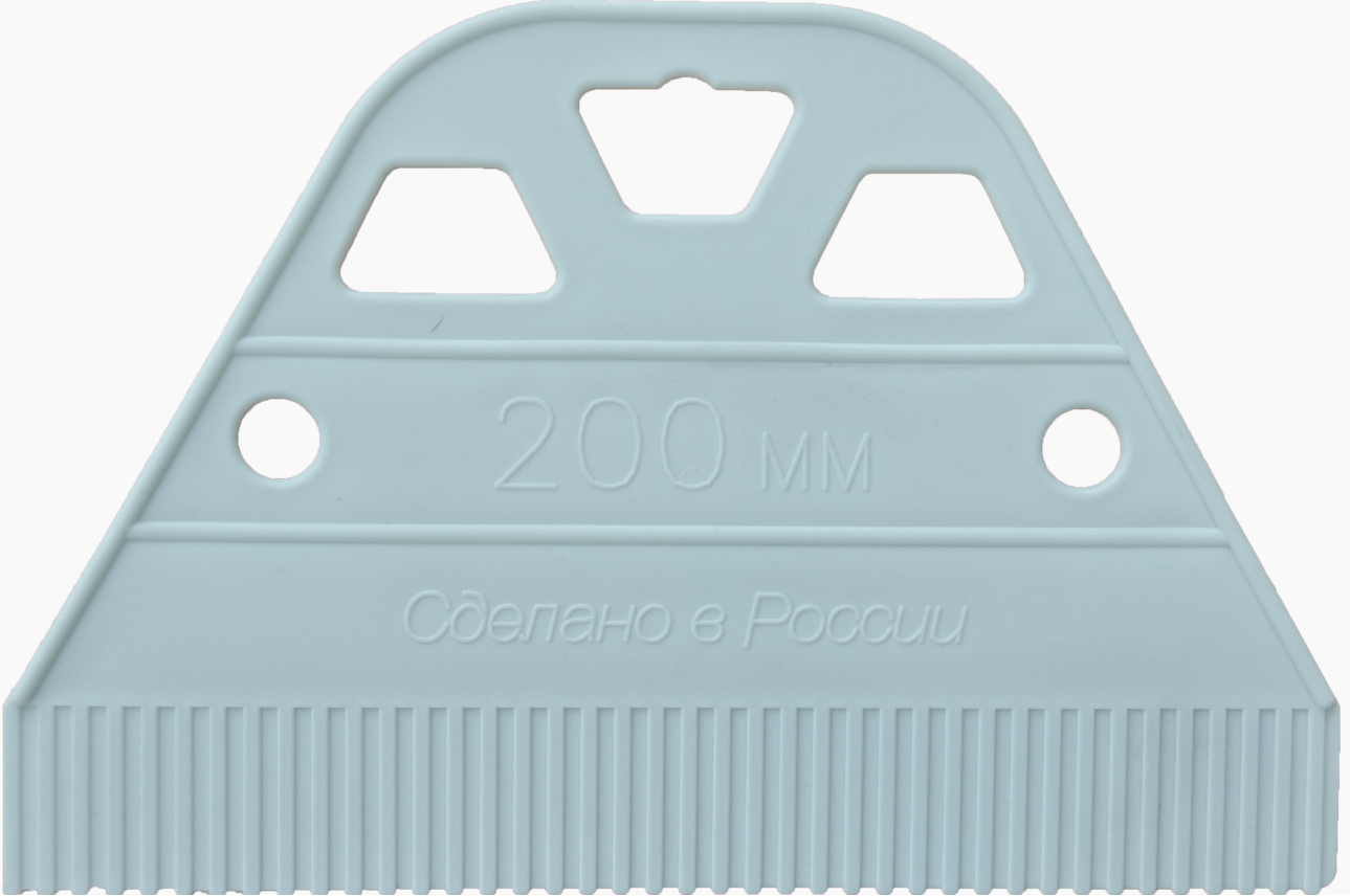 Шпатель строительный DECOR / Декор для нанесения клея, из резины, 200мм / малярные и отделочные инструменты