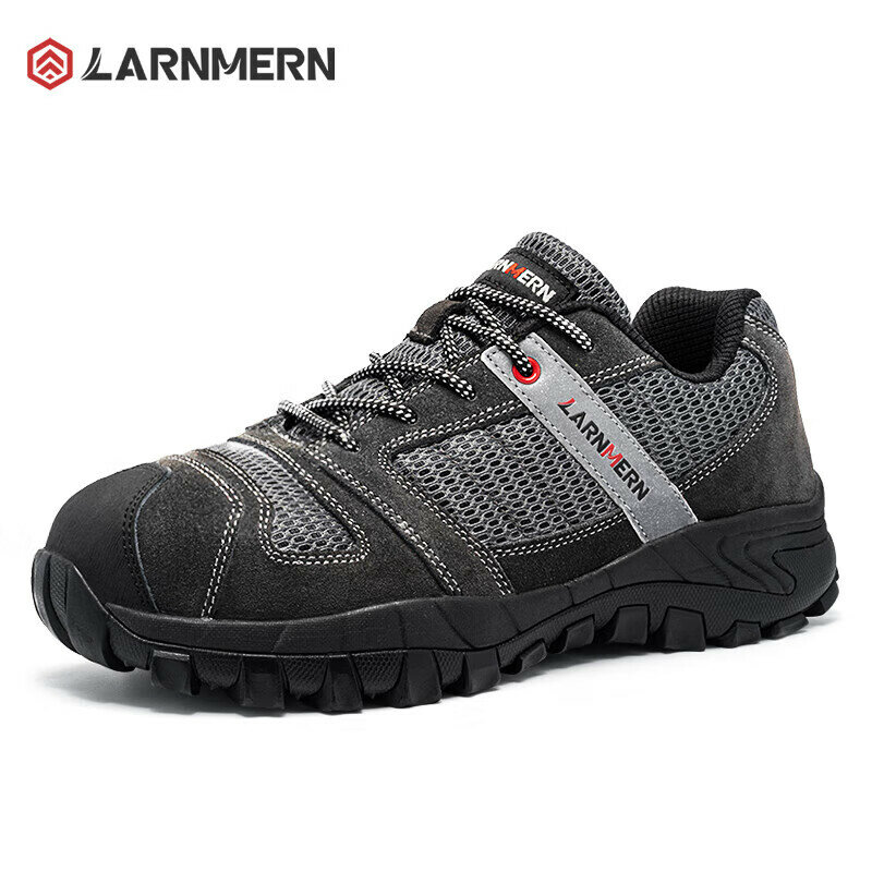 LARNMERN Safety Shoes Steel Toe Breathable Work Shoes Puncture Proof Fashionable Wear-Resistant Safety Shoes Mesh Size 41