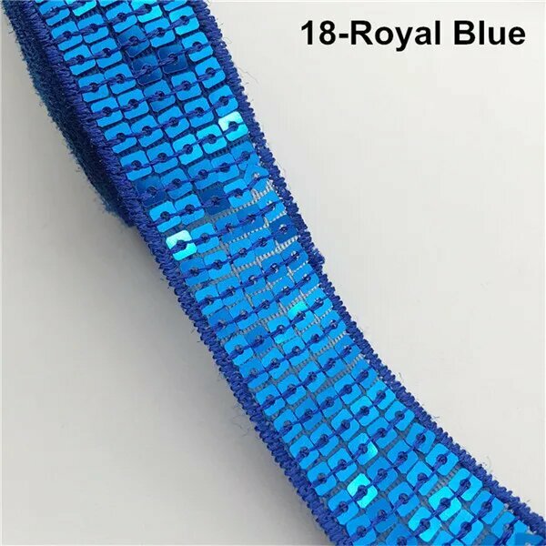 Лента с пайетками KUNQI 25 мм 5 ярдов Синий, 18 Royal Blue