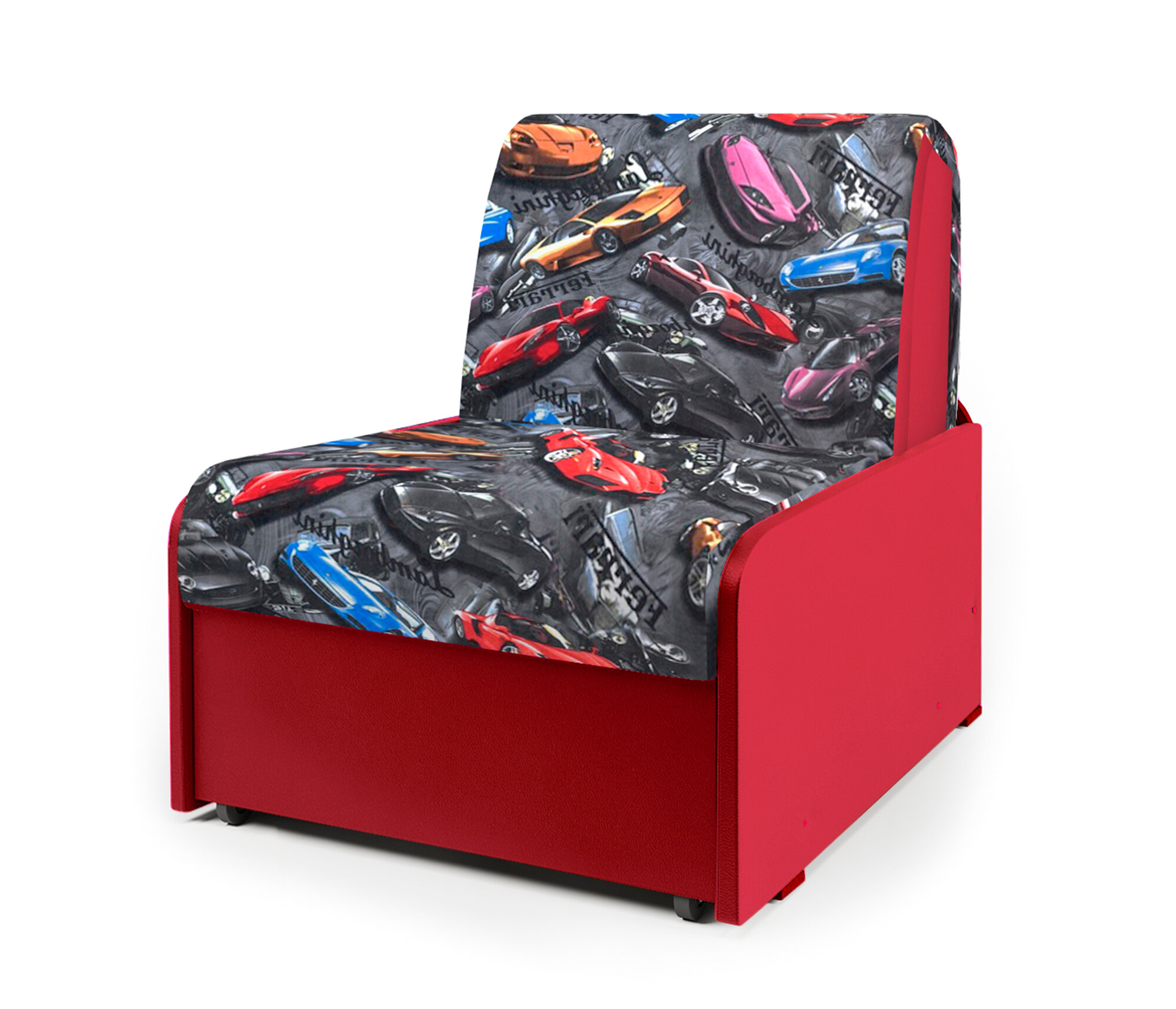 Кресло-кровать Шарм-Дизайн Коломбо БП 90х194 см, аккордеон, раскладное кресло, с ящиком для белья, машинки и красный