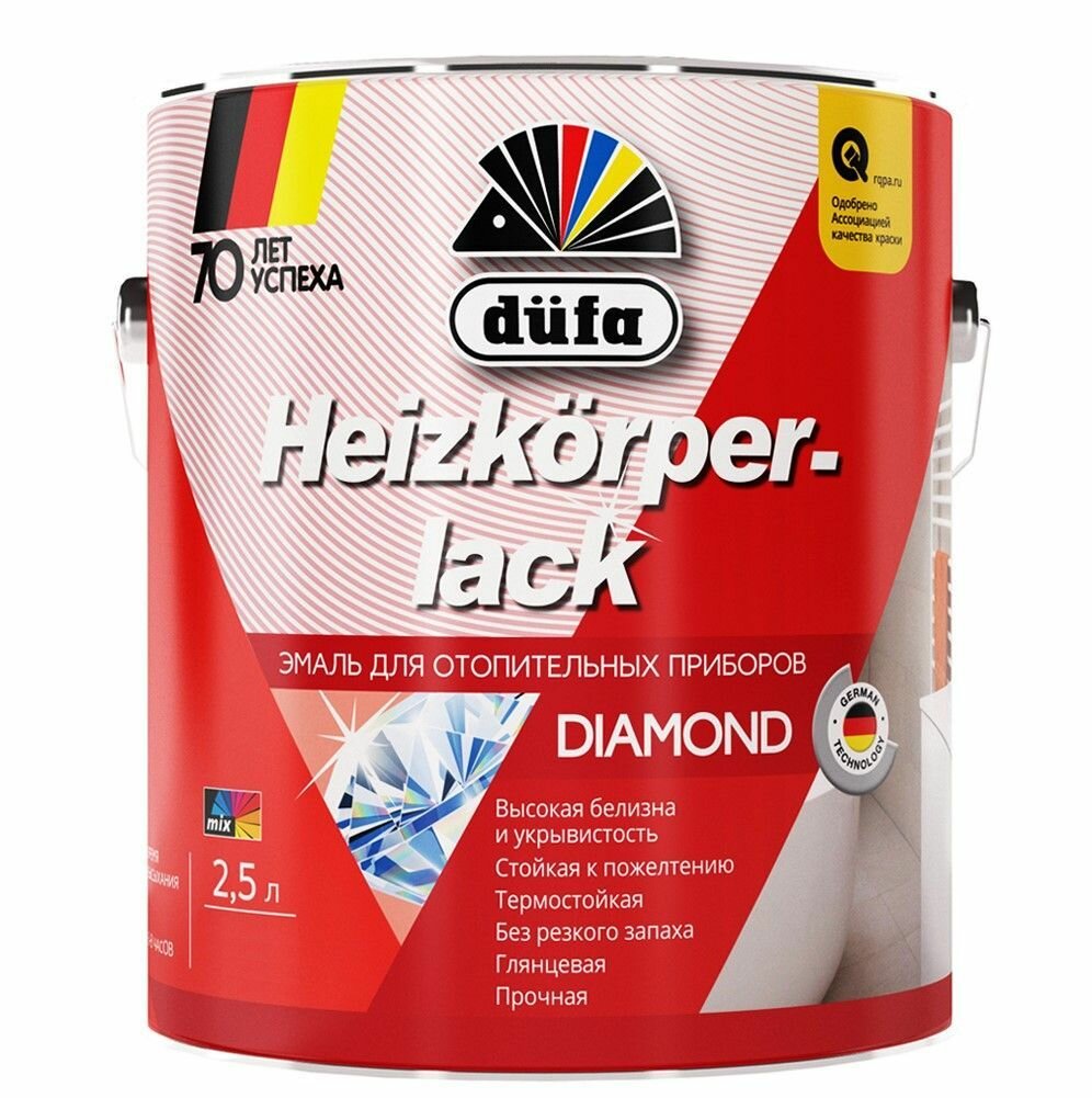 Дюфа Хайскорперлак Эмаль для радиаторов глянцевая