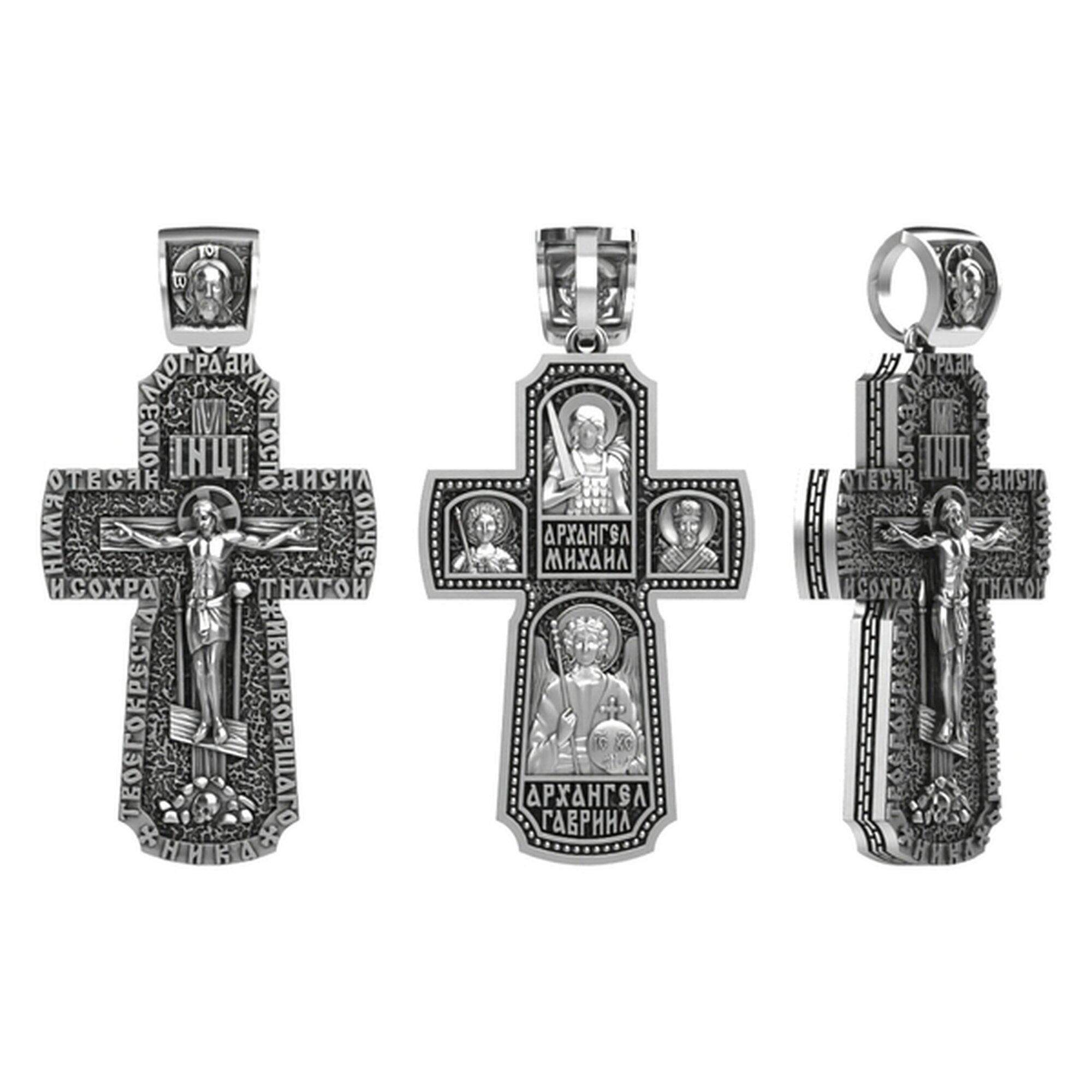 Крестик Diamant online, серебро, 925 проба, чернение