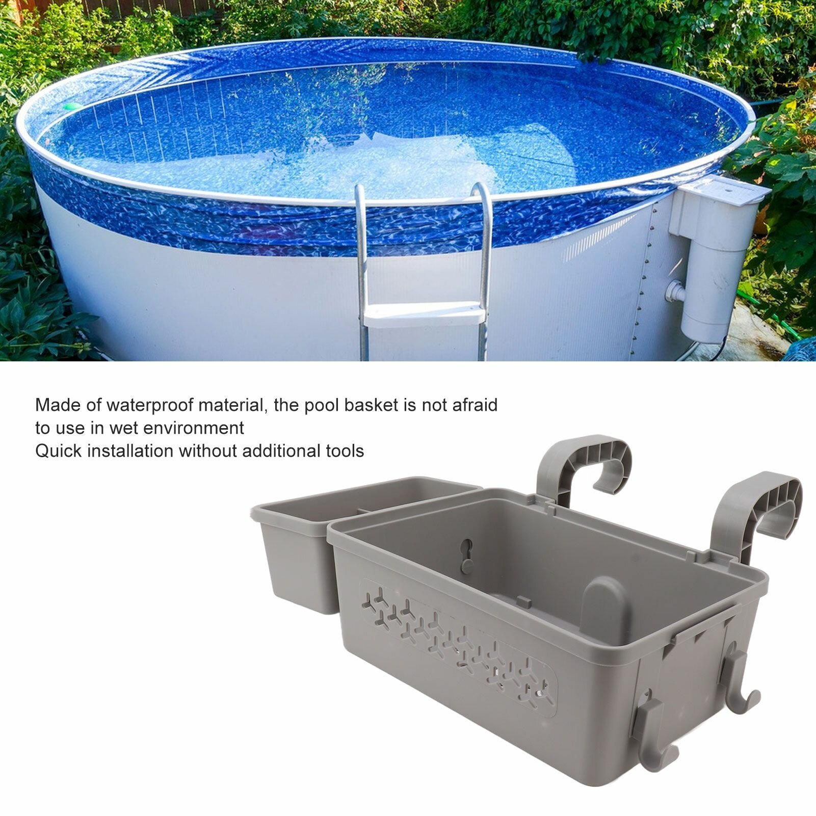 Корзина для хранения у бассейна Корзина для контейнеров для хранения у бассейна с подстаканником