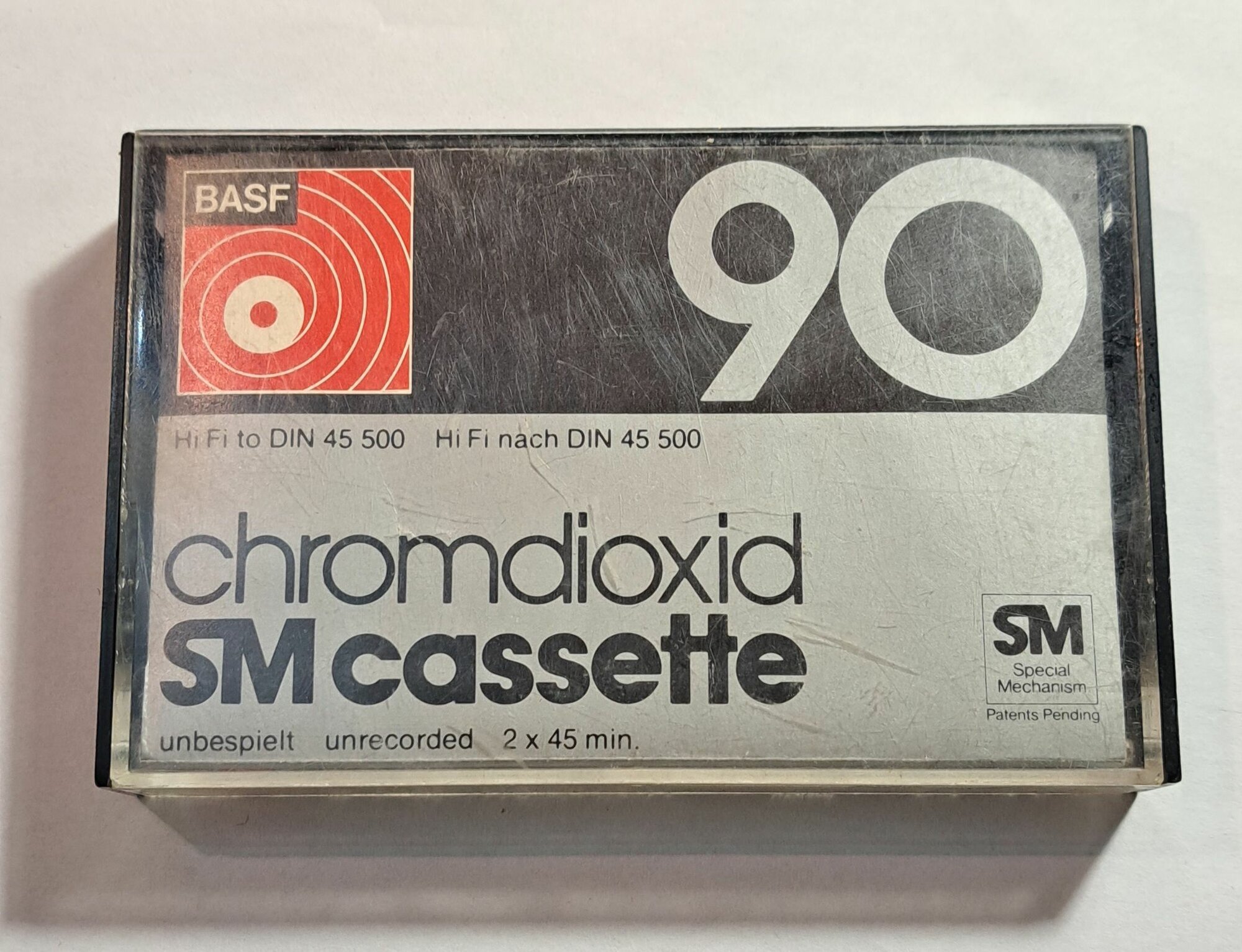 Аудиокассета BASF chromdioxid 90 SM 1974 (Type II) 1977г.