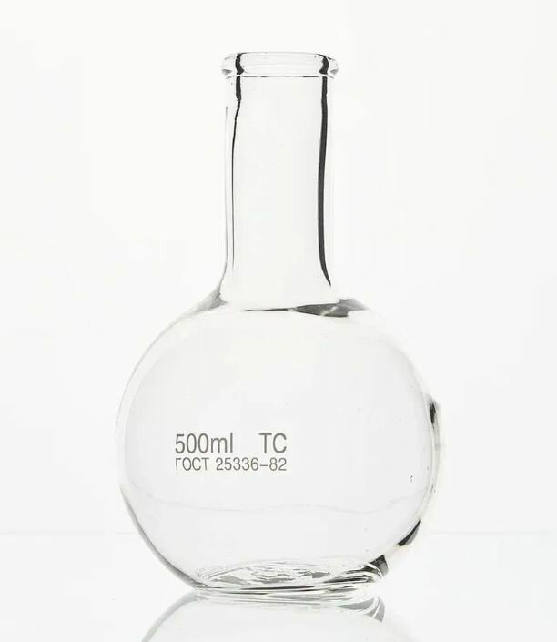 Колба плоскодонная П-2-500-34, 500 мл (без шлифа)