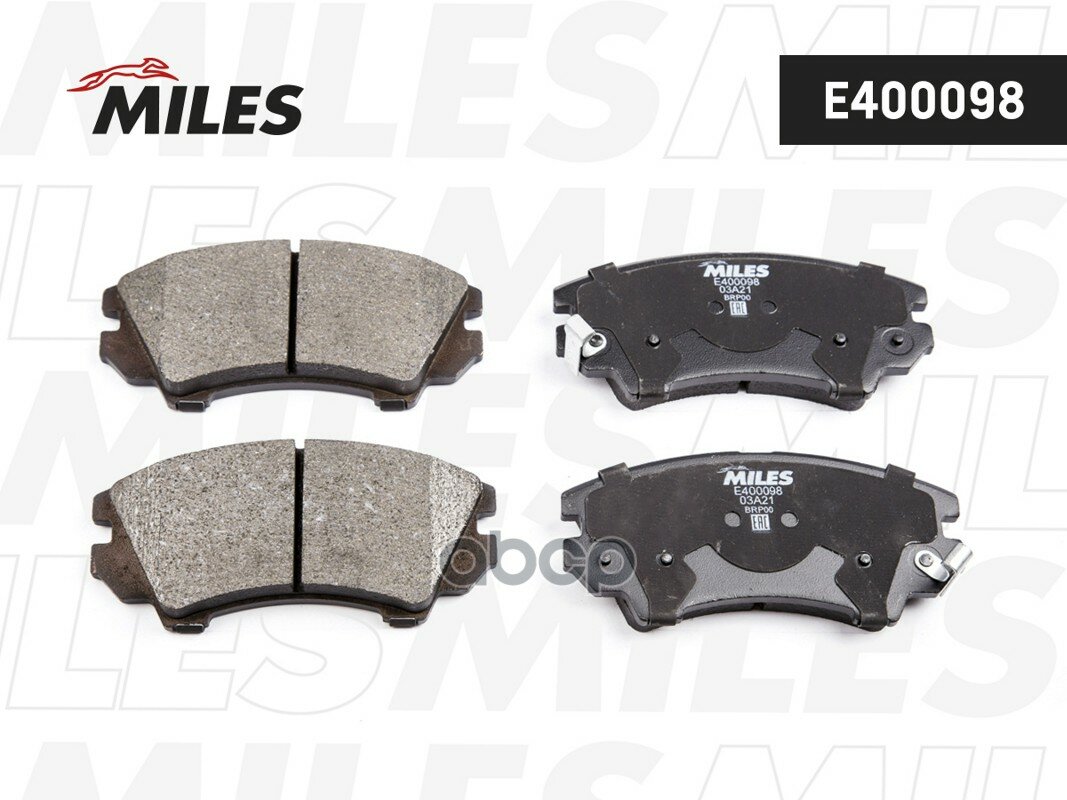 Колодки тормозные передние (без датчика) (Смесь Low-Metallic) OPEL INSIGNIA 08-/ZAFIRA 11-/SAAB 9-5 10- R17 E400098 Miles арт.