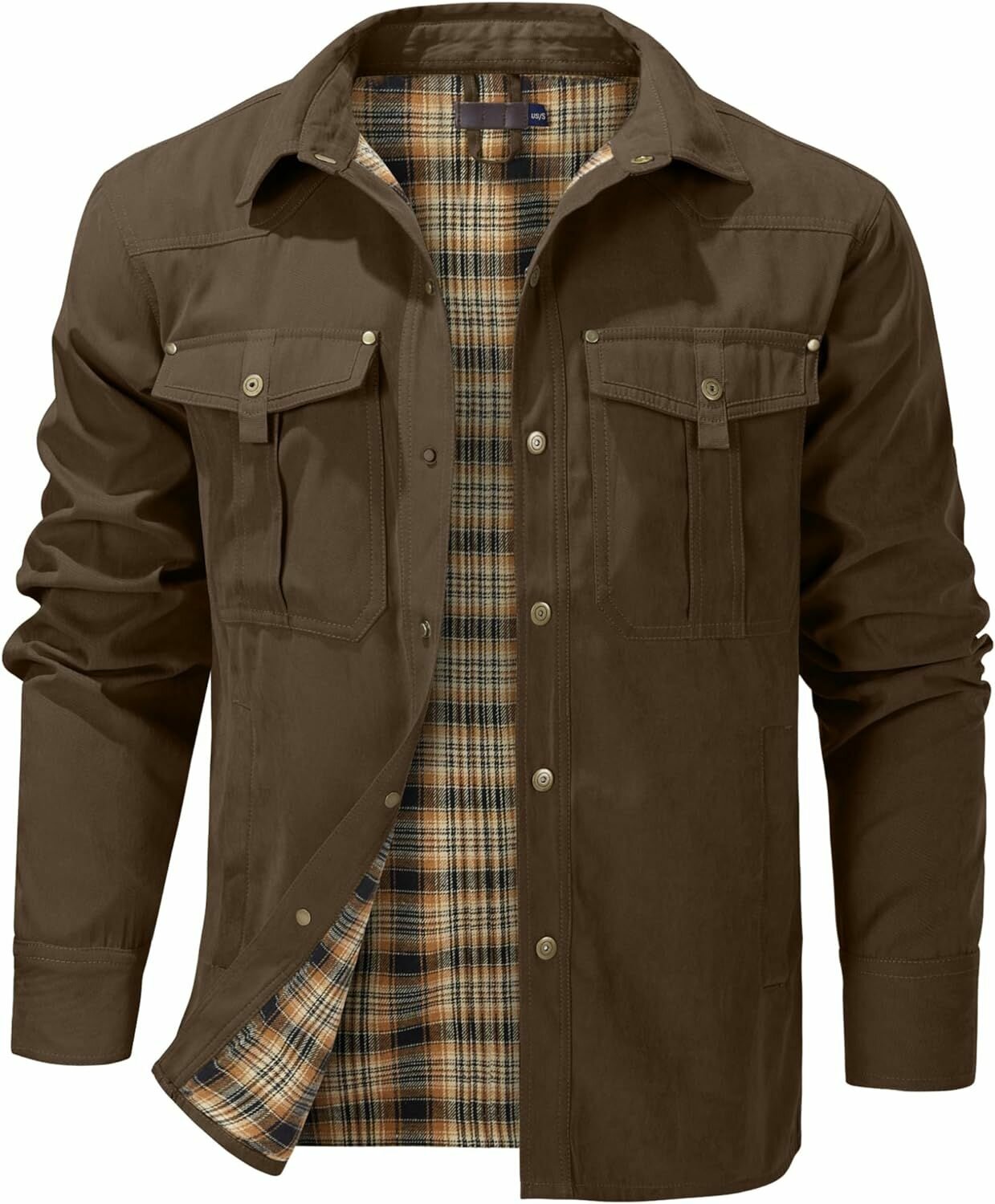 Мужская Легкая Фланелевая Рубашка С Длинным Рукавом В Клетку