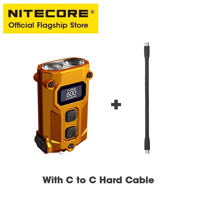 NITECORE TINI3 2025 EDC фонарик 600 люмен Желтый, with c to c bable