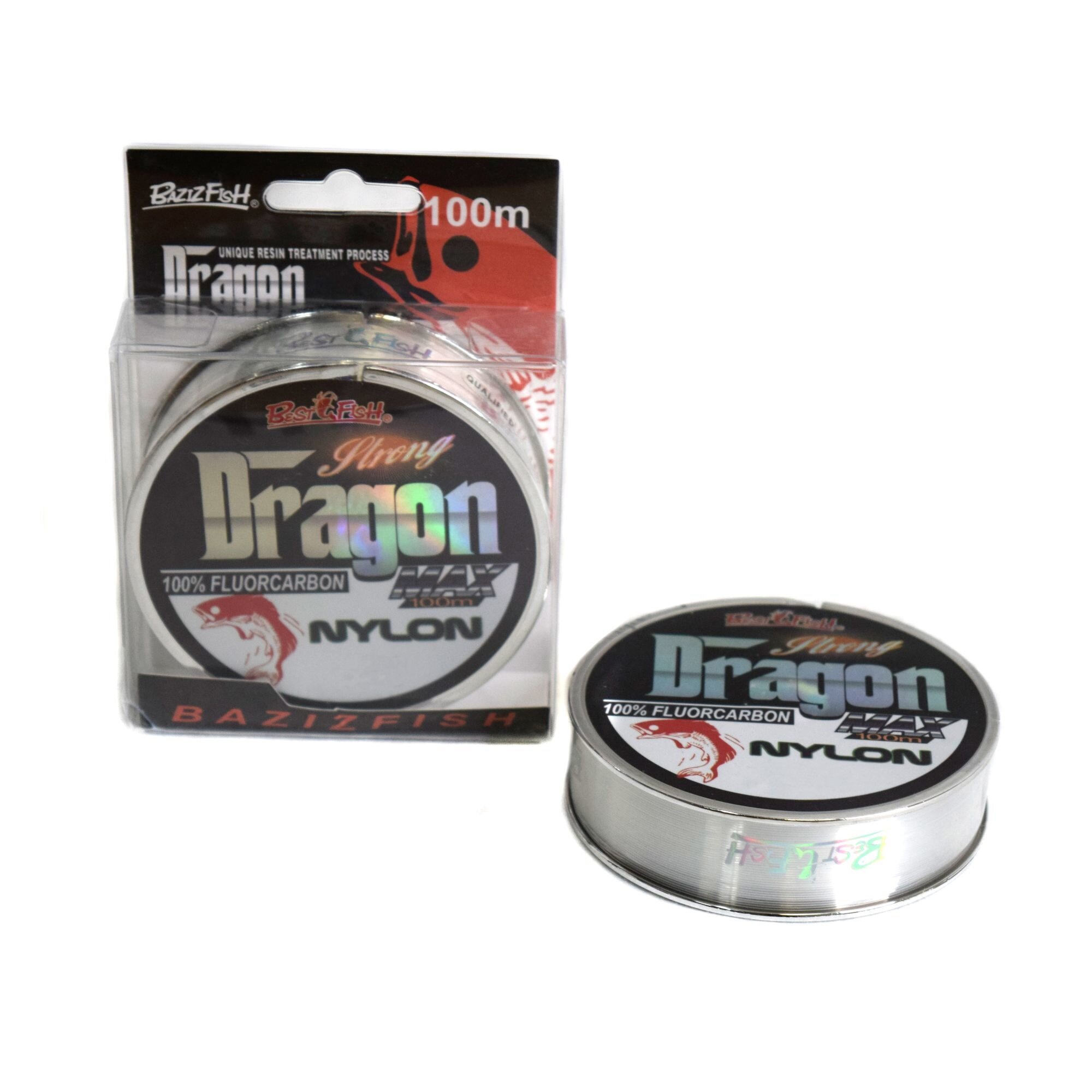 Леска , Dragon MAX, BestFish, FLUORCARBON 100%, 100м, 0,25мм, 9,46кг, прозрачная.
