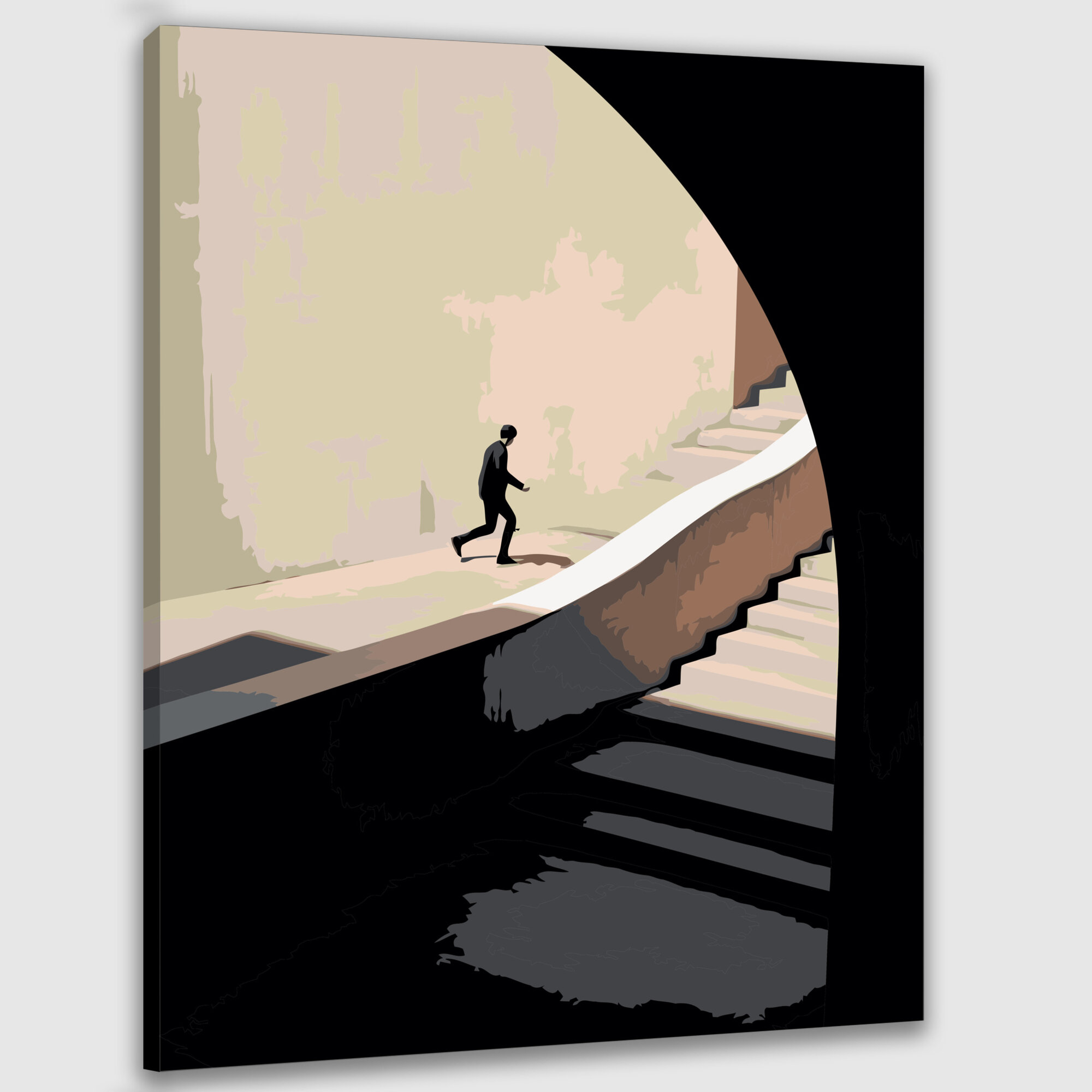 Картина по номерам 40x50 см, скейтбордист, бетонный скейт-парк, мастерство, городская эстетика