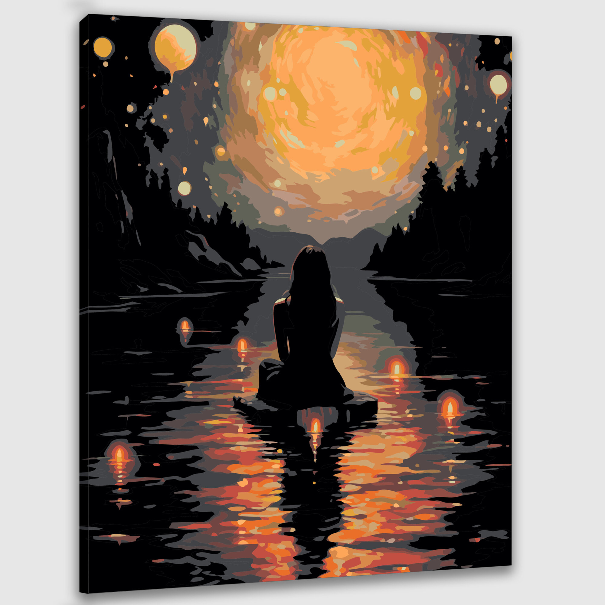 Картина по номерам 40x50 см, звездное небо, масляная картина, созвездия, яркие оттенки, темнота, благоговение