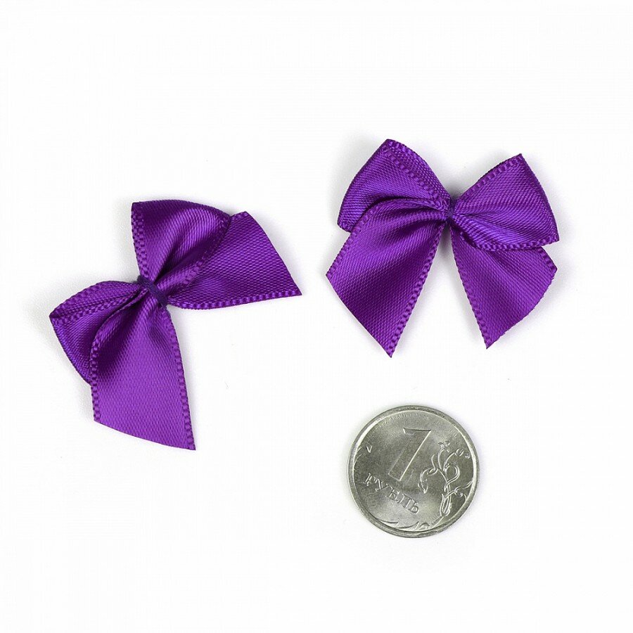 Бантики TBY для нижнего белья 1,5см MJRF072 фиолетовый неон A0507 уп.100шт