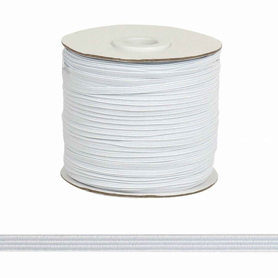 Резинка-продежка TBY цв. белый шир.3 мм (4) уп.100 м
