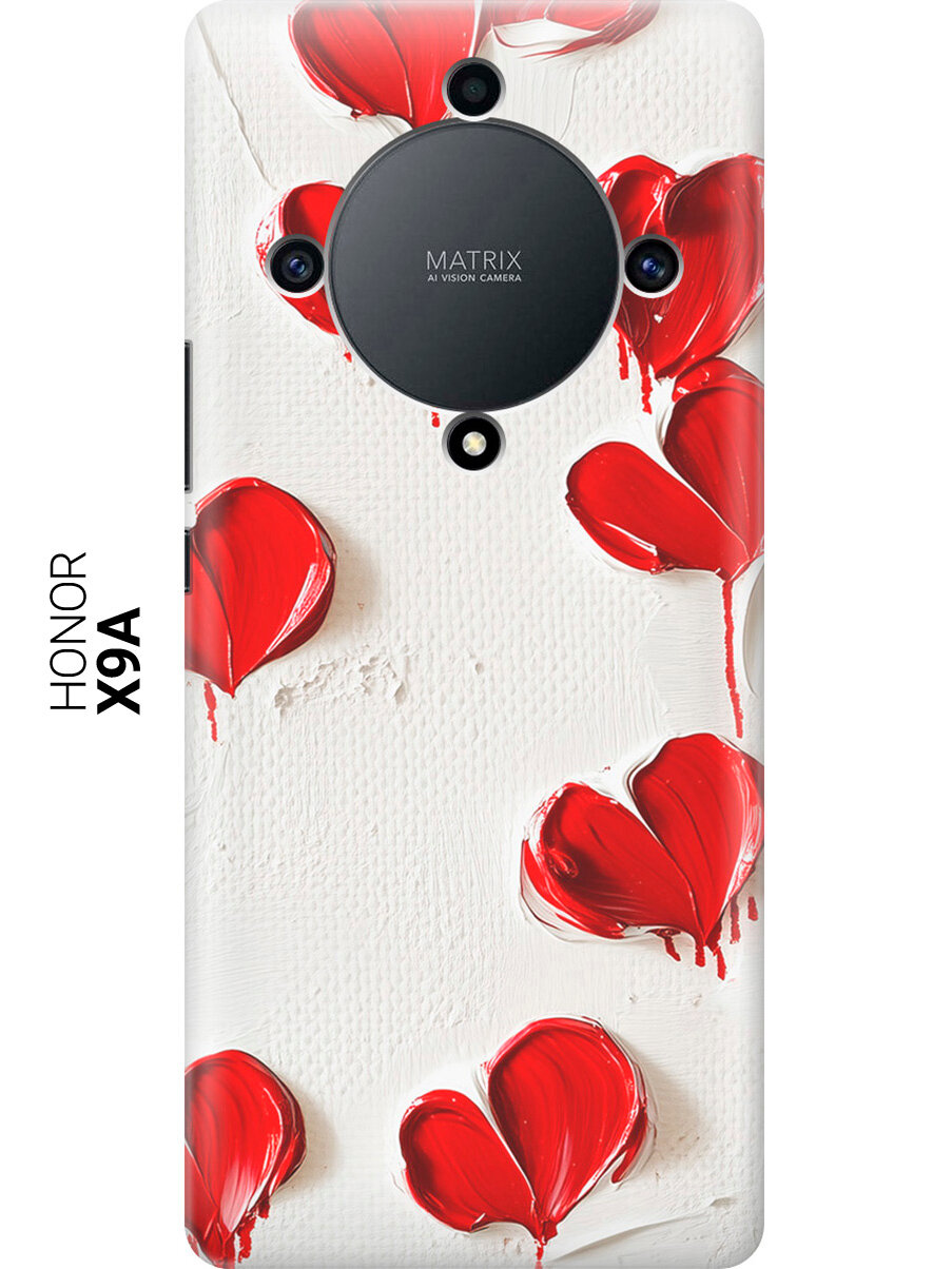 Силиконовый чехол на Honor X9a / Magic5 Lite с принтом "Сердечки маслом"