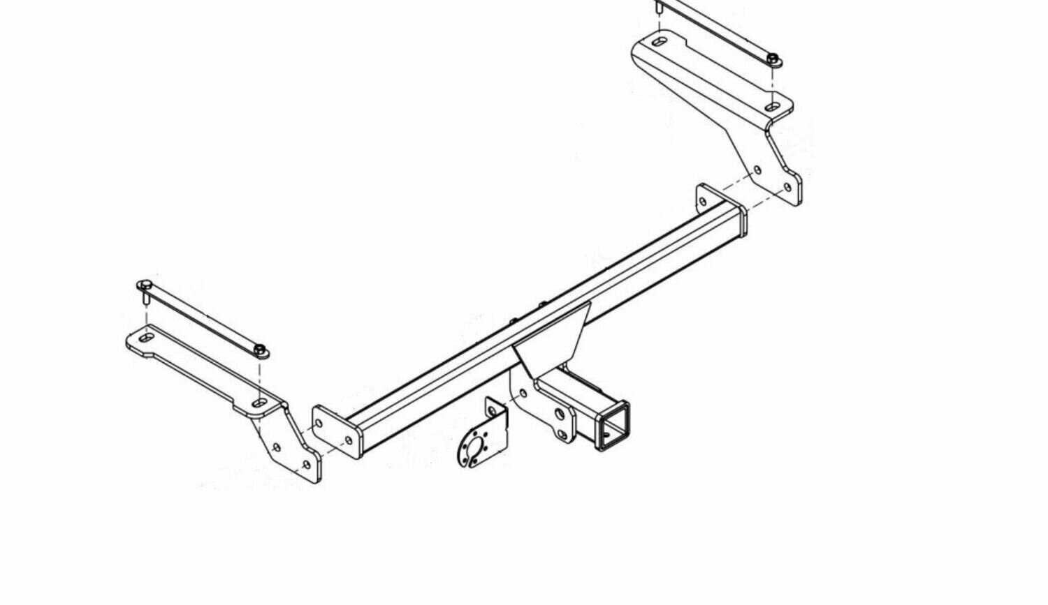 Фаркоп для Haval F7 квадрат (2019-) под американский квадрат, без шара в комплекте (без электрики) (паспорт и сертификат) AvtoS. HV03B