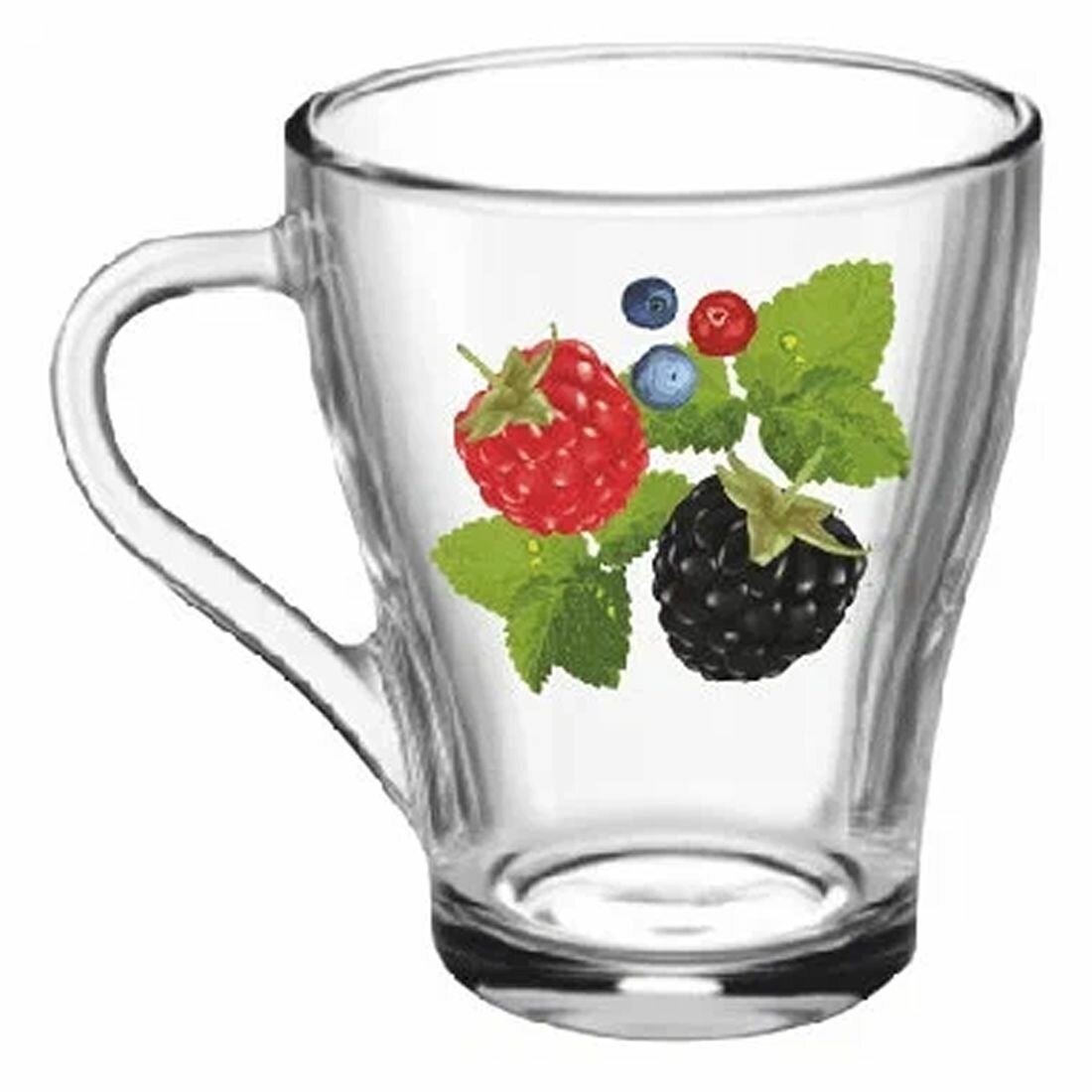 Кружка 250мл Грация Ягоды стекло (дизайн в ассортименте) (цена за 1 шт.) ОСЗ С1649