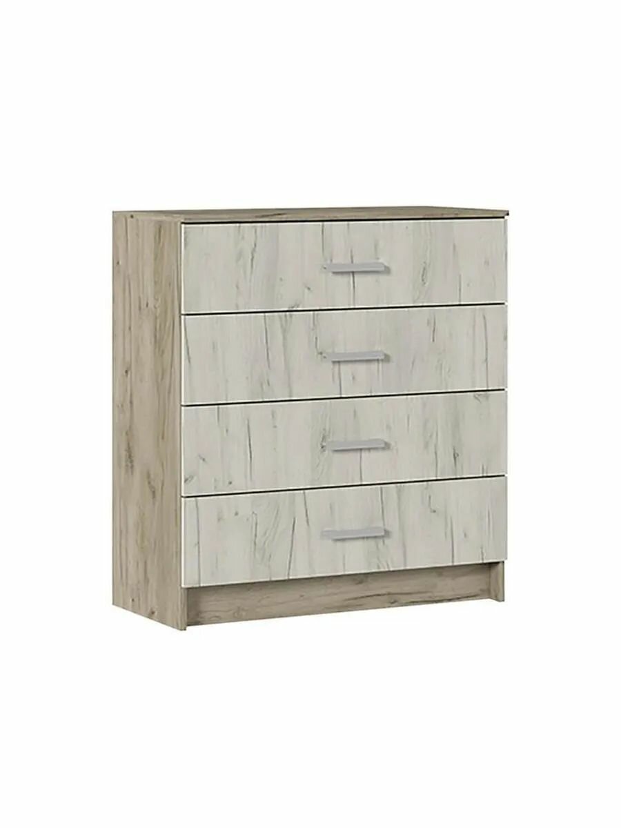 Комод для одежды и хранения вещей Феста с ящиками, 85х40.8х93.4 см, Дуб Крафт серый / Дуб Крафт белый