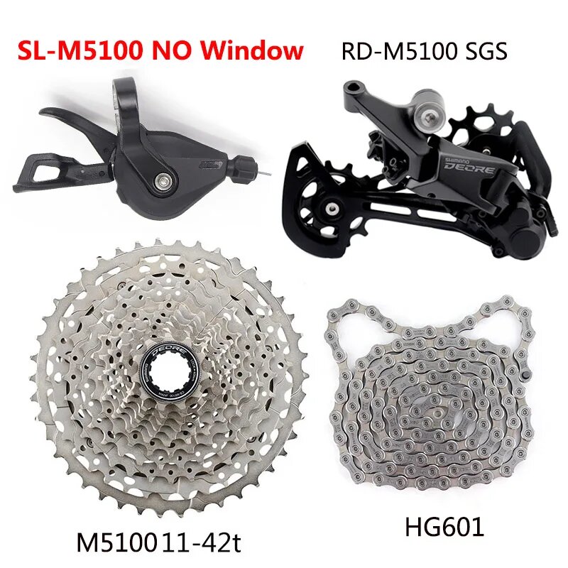 Shimano DEORE M5100 11-скоростной групсет для горного велосипеда NO Window 42t