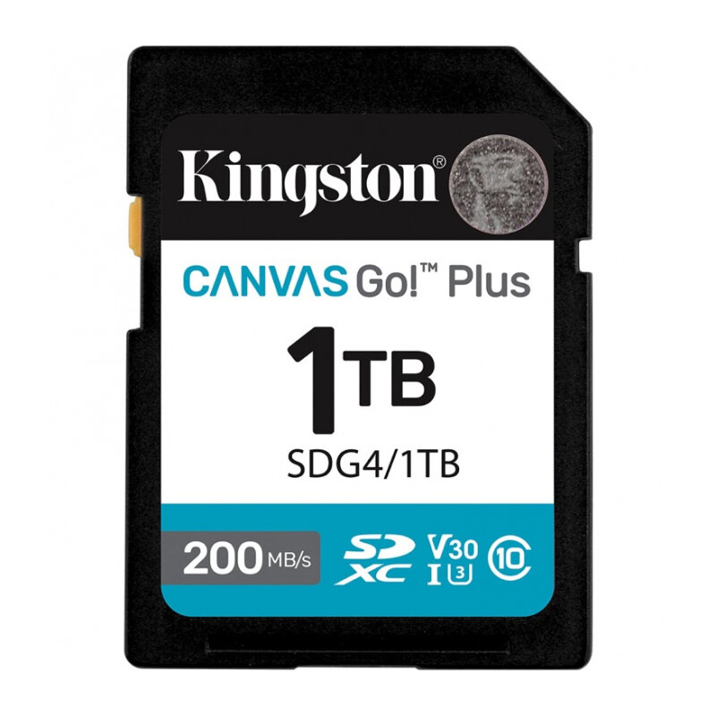 Карта памяти 1Tb Kingston Canvas Go! Plus SDXC UHS-I U3 (200 /160 Mb/s) SDG4/1TB