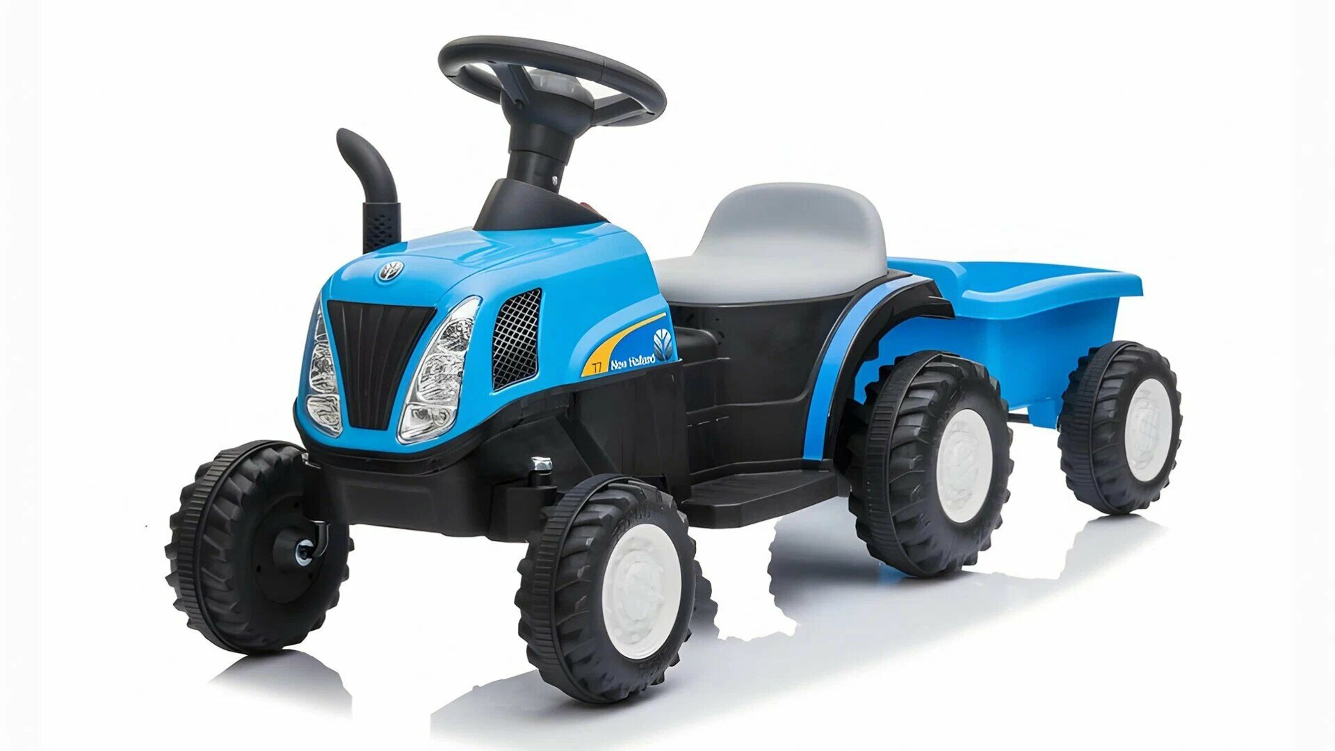 Автомобиль Jiajia Трактор, для детей от 3 до 5 лет, с прицепом, USB-вход, световые эффекты, синий