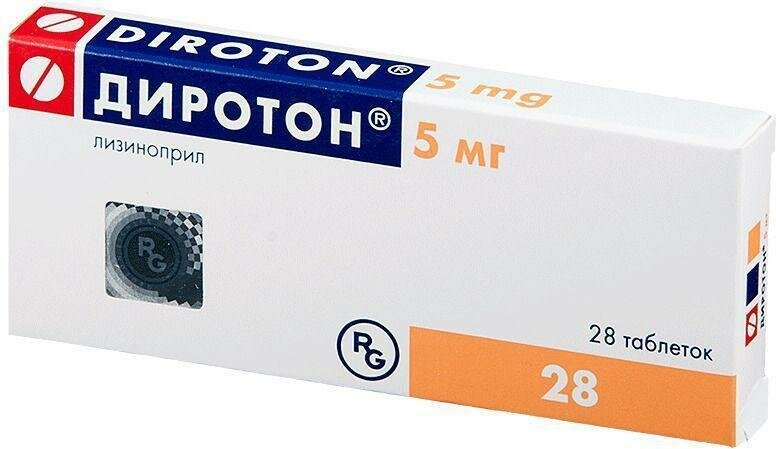 Диротон, таблетки 5 мг, 28 шт.