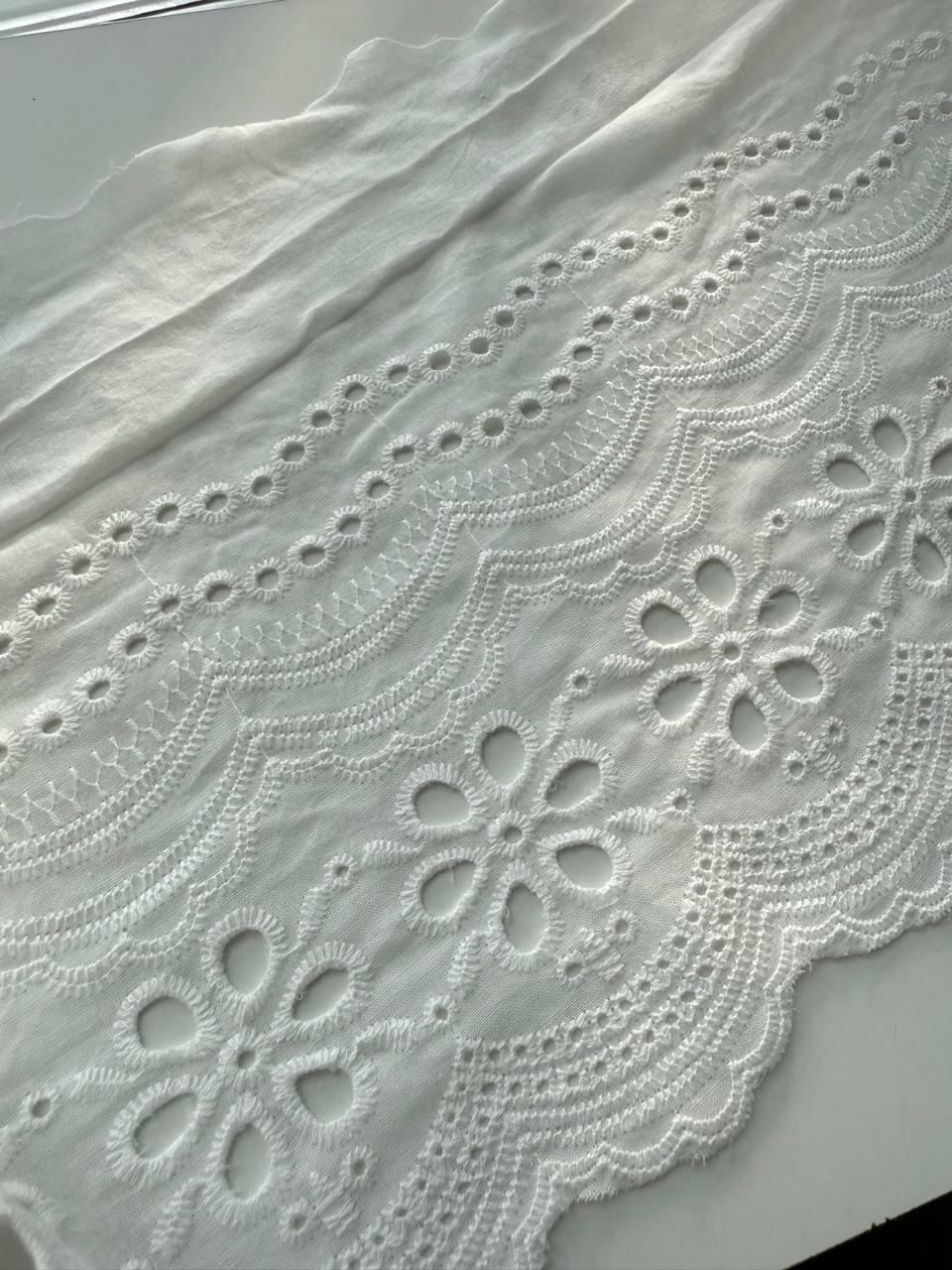 Шитье, кружево , хлопок, ширина 22см, длина отреза 3 метра, белый (122982)
