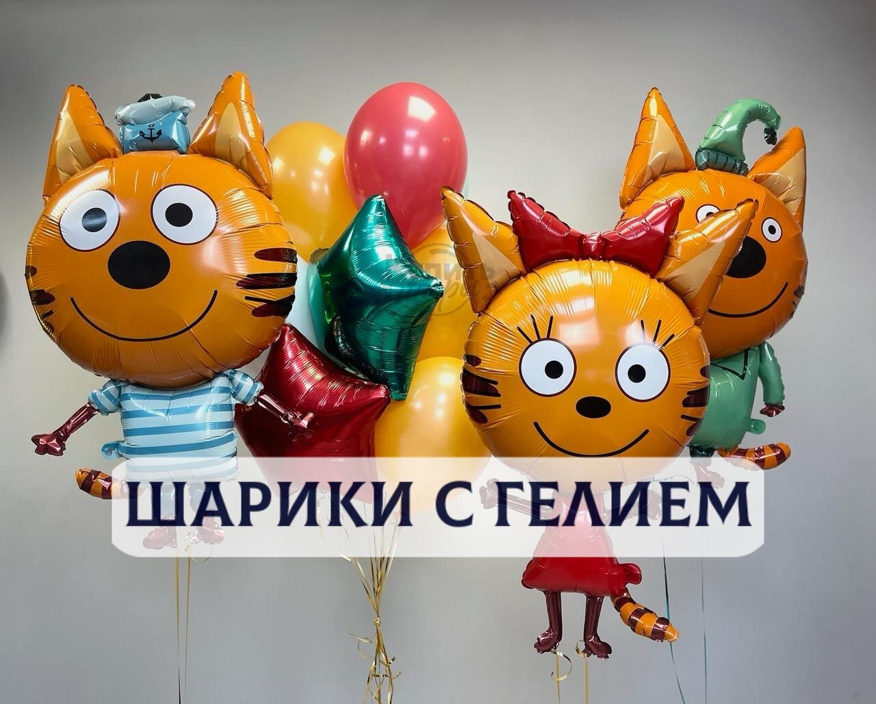 Воздушные шары с гелием, шарики воздушные "Три кота" №2720